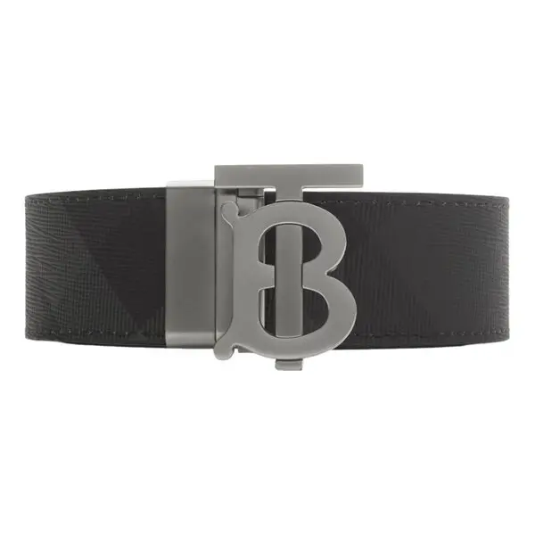 Burberry 26 Reversible Check Tb Belt 'charcoal Graphite
