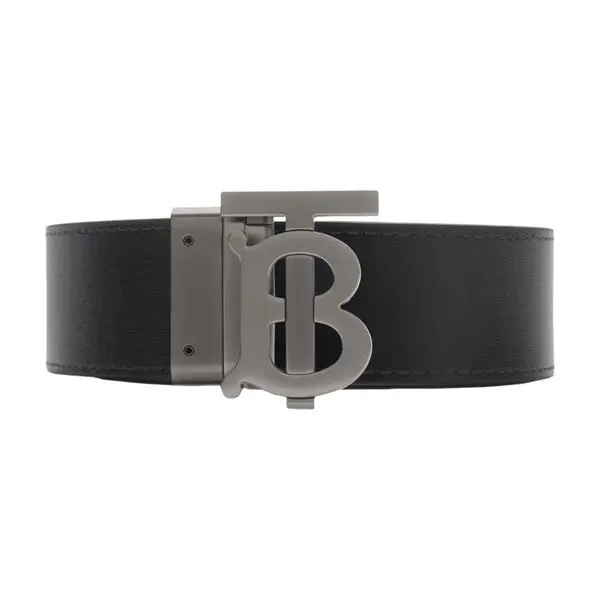 Burberry 26 Reversible Check Tb Belt 'charcoal Graphite