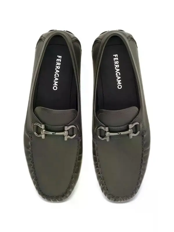 FERRAGAMO Gancini Ornament Driver Loafers