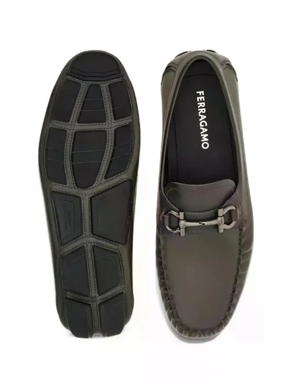 FERRAGAMO Gancini Ornament Driver Loafers