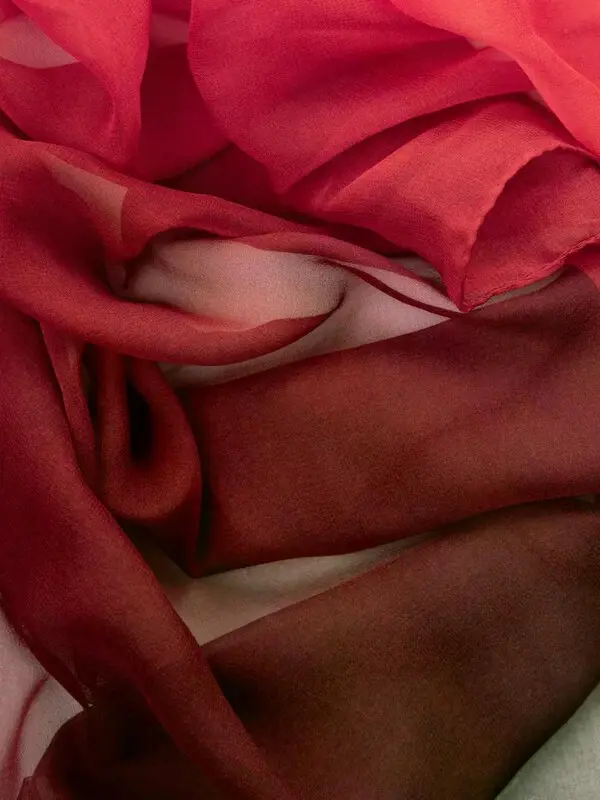 ELIZABETTA Sophia Ombré Silk Scarf - Red