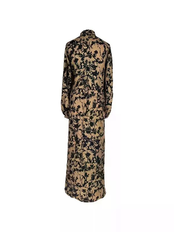 Max Mara Printed Long-sleeve Maxi Dress