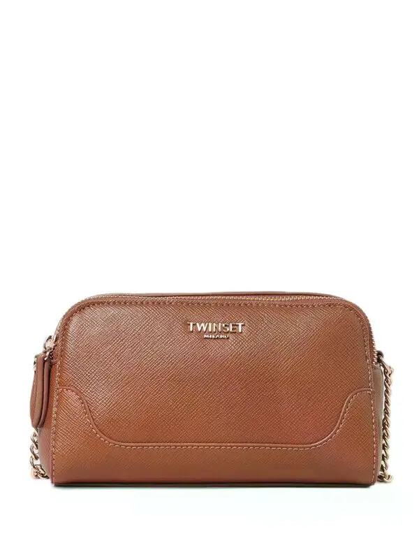 TWINSET Logo-plaque Saffiano-effect Shoulder Bag
