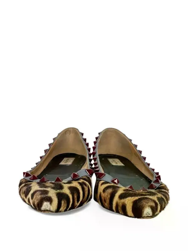 Valentino Garavani Rockstud Leopard-print Ballet Flats