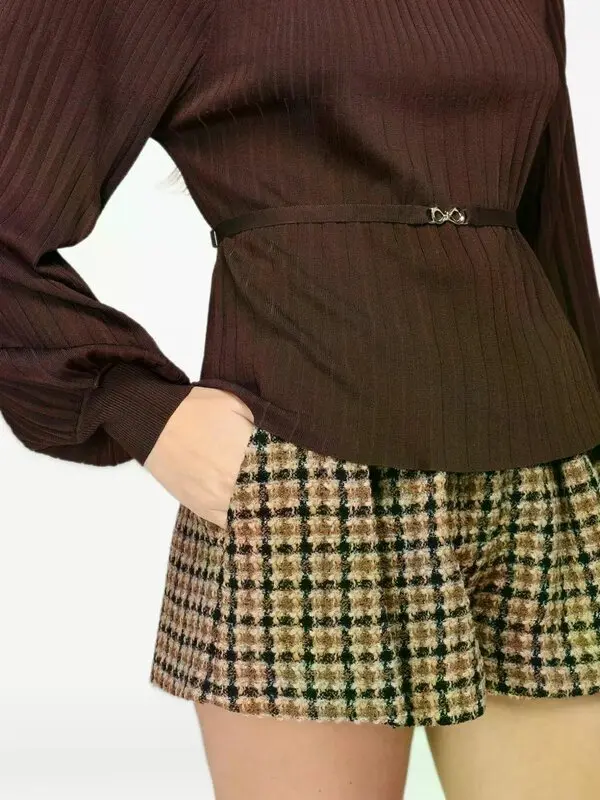 TWINSET Belted Pleated Sweater