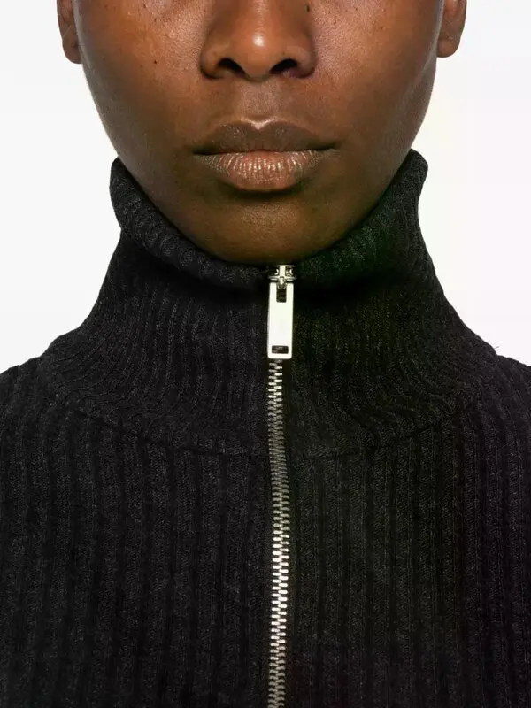 WOC Augusta Ribbed-knit Zip-up Cardigan