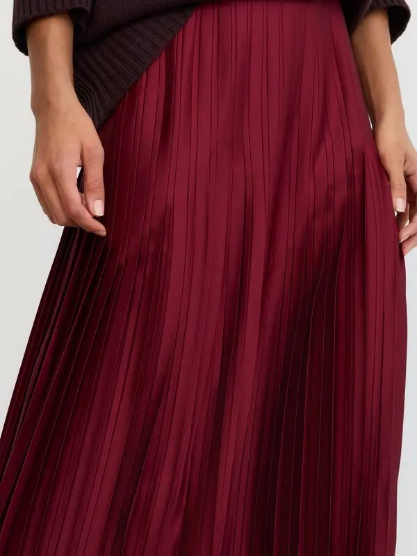 REISS Sara Satin-finish Pleated Midi Skirt
