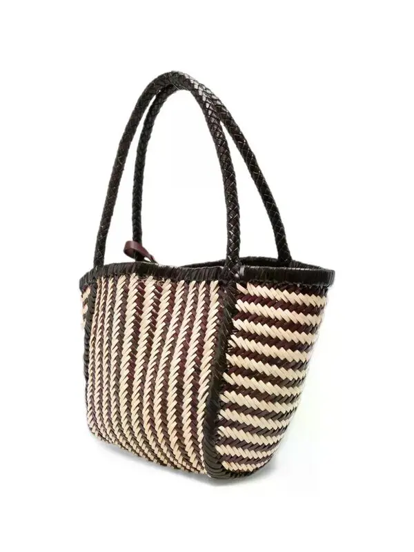 VIPERA Ruby Stripes Woven-design Leather Tote Bag