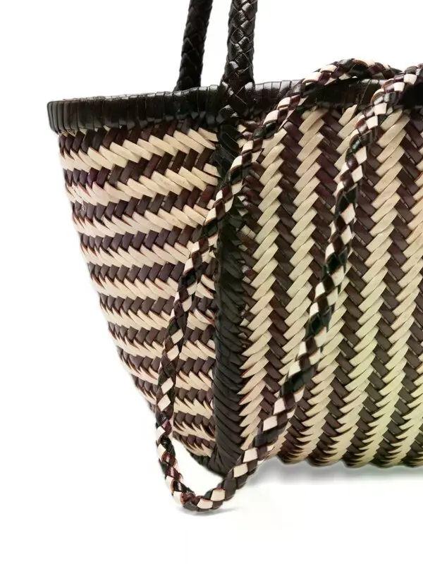 VIPERA Ruby Stripes Woven-design Leather Tote Bag