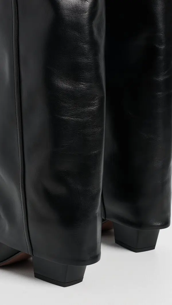 Paris Texas Jane Fold Over Leather Boots 60mm