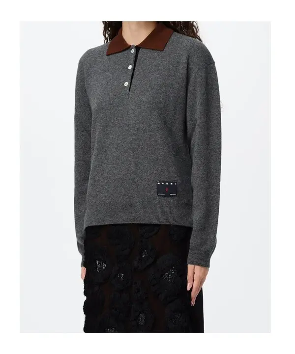 Marni Long-sleeved Polo Collar Sweater