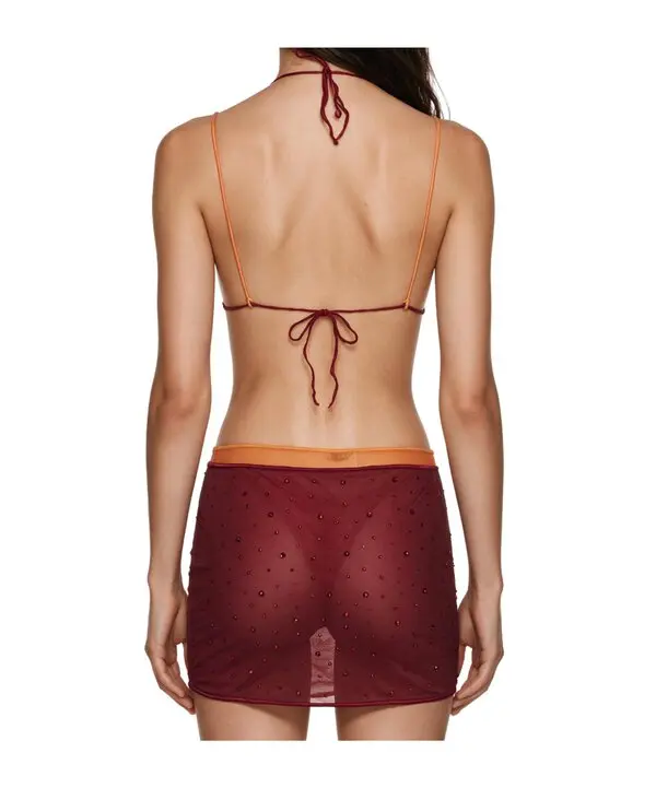 Oseree Embellished Mini Skirt