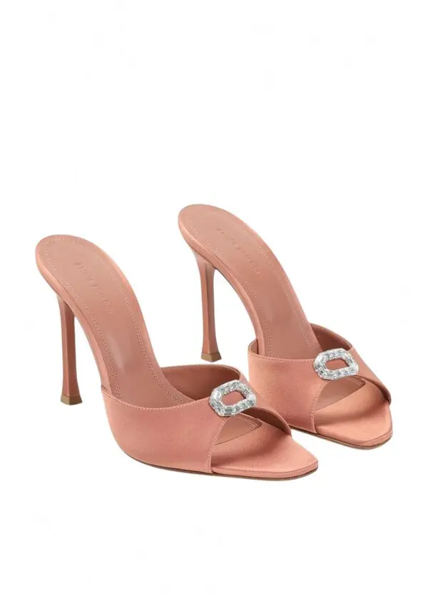 Amina Muaddi Satin Slippers