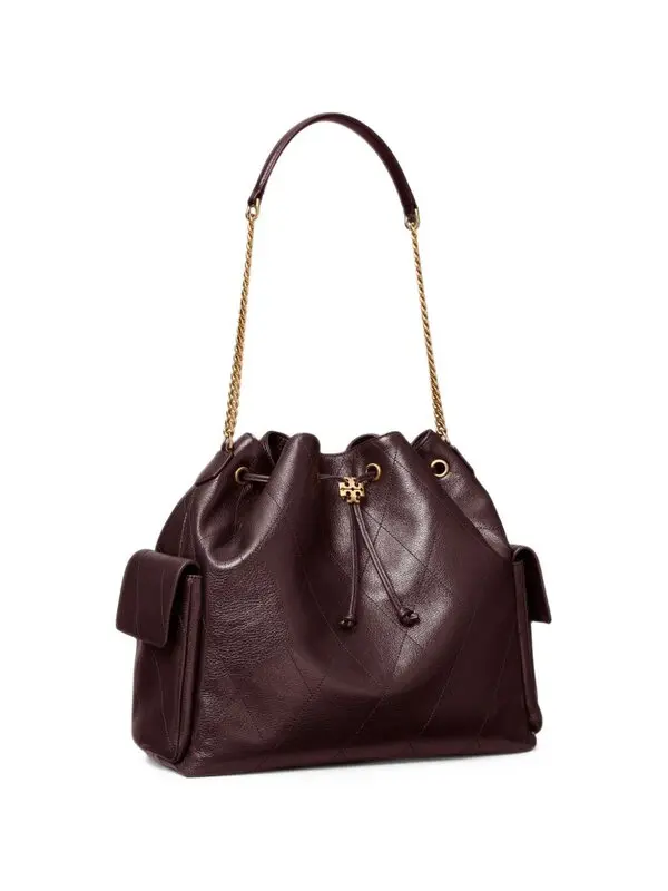 Tory Burch Charlie Large Leather Bucket Bag