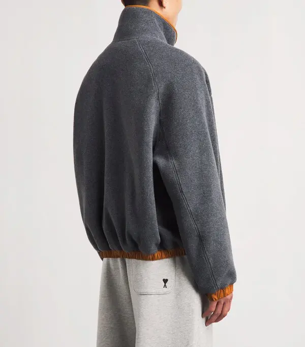 AMI Paris Fleece Half-zip Sweater