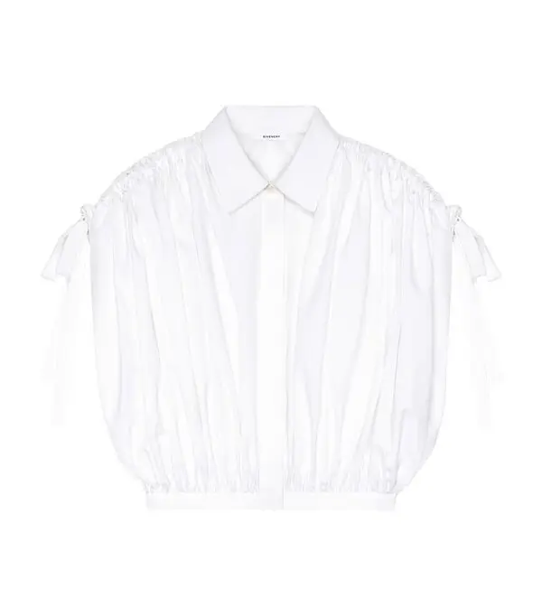 Givenchy Cotton Ruched Cropped Shirt