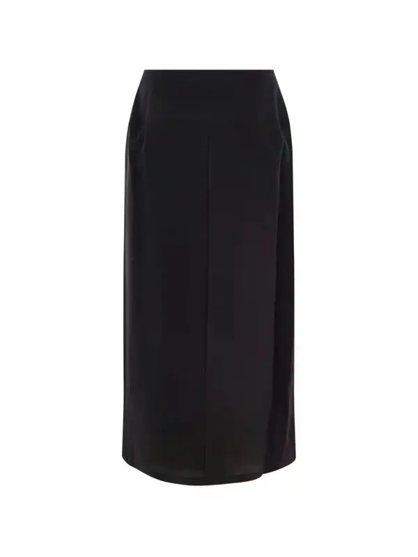 Yohji Yamamoto Pleated Silk Midi Skirt
