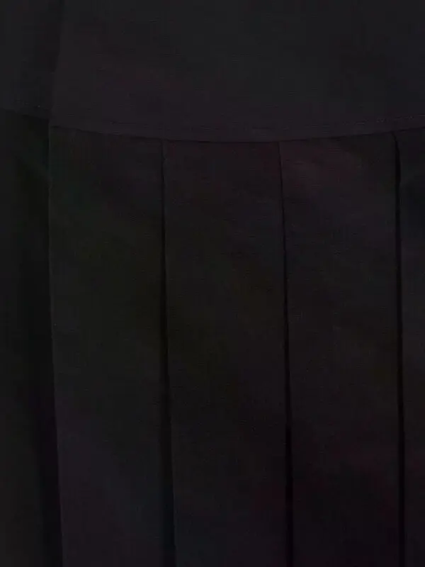 Yohji Yamamoto Pleated Silk Midi Skirt