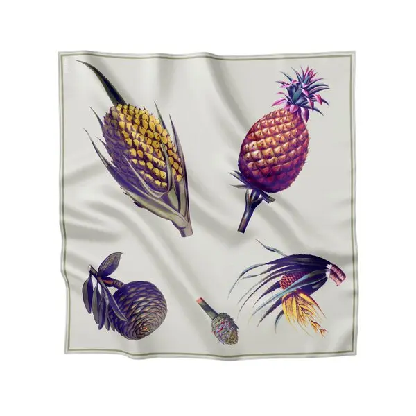 ARTIFACT. Neutrals/ Pomona Grove Large Luxury Square Silk Scarf
