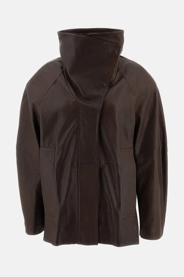 Sportmax Giacca In Pelle Martellata E Liscia