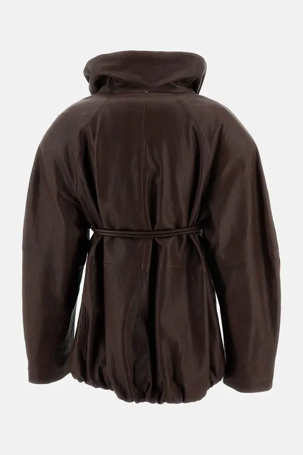 Sportmax Giacca In Pelle Martellata E Liscia
