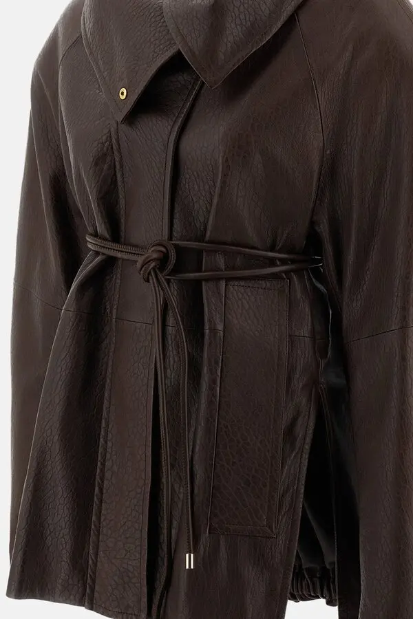 Sportmax Giacca In Pelle Martellata E Liscia