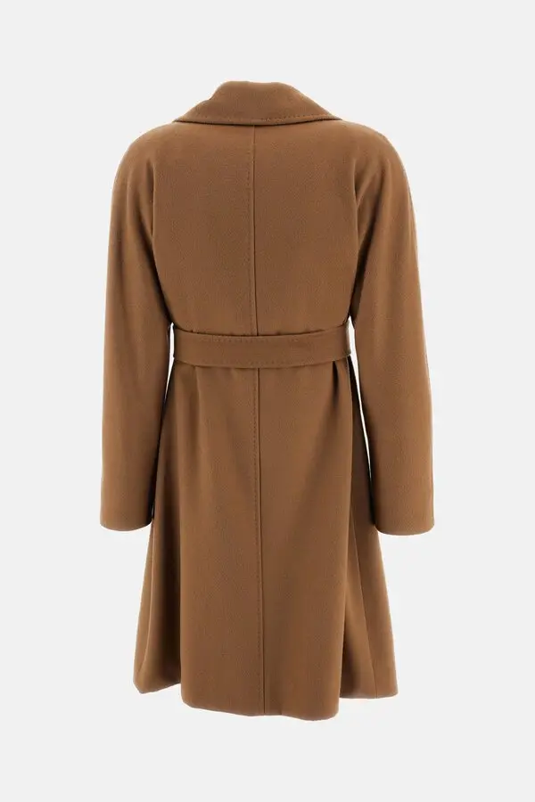 Max Mara Cappotto A Vestaglia In Drap Di Lana - Marrone