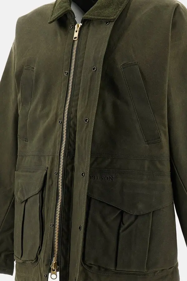 Filson Field Jacket In Tin Cloth - Verde