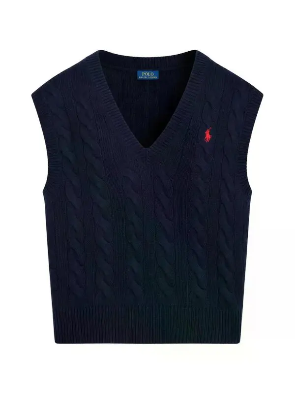 Polo Ralph Lauren Cable-knit V-neck Sweater Vest - Blue