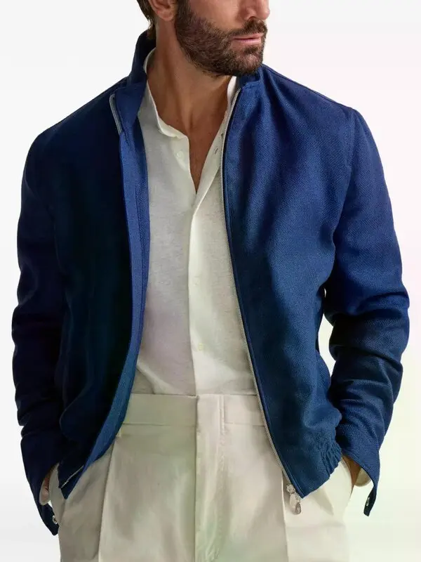 Brunello Cucinelli Silk, Linen And Wool Hopsack Pilot Jacket