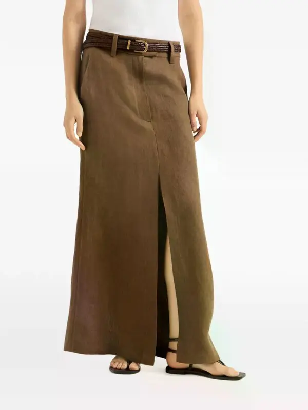 Brunello Cucinelli Linen Canvas Skirt With Monili