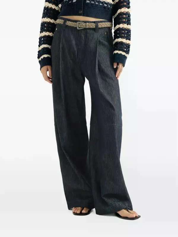 Brunello Cucinelli Monili-embellished Pleated Jeans