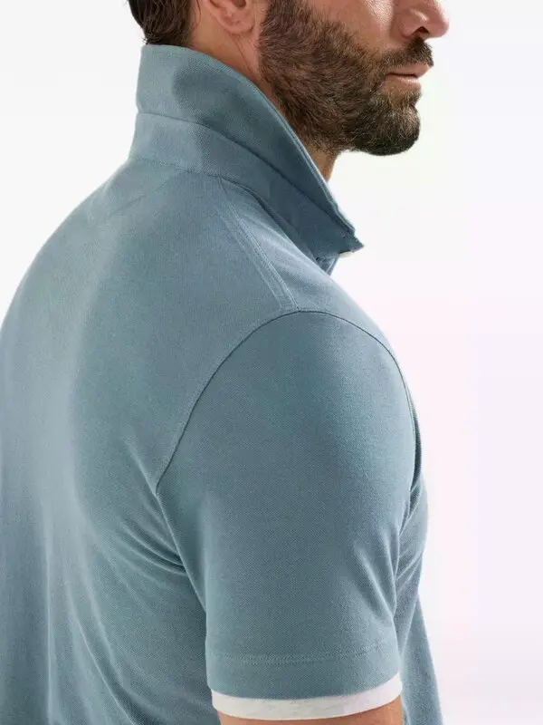 Brunello Cucinelli Cotton Piqué Polo Shirt With Faux-layering