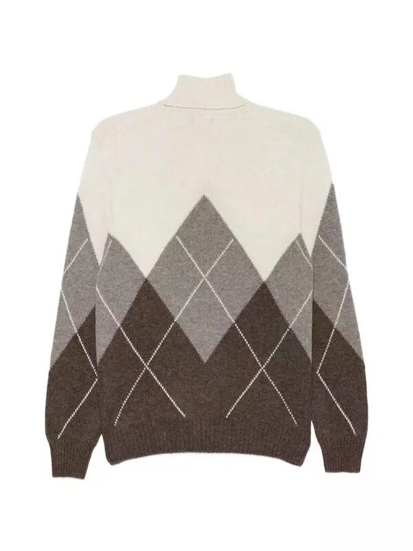 BARBA NAPOLI Argyle-pattern Turtleneck Sweater