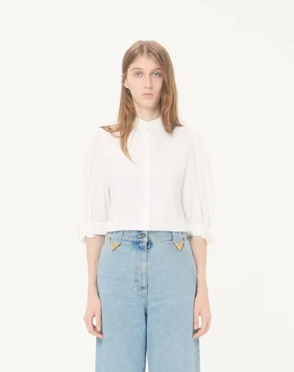 Valentino Garavani Embroidered Poplin Shirt