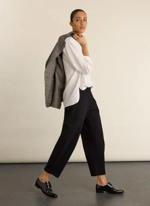 Baukjen Abbie Ponte Barrel Leg Trousers