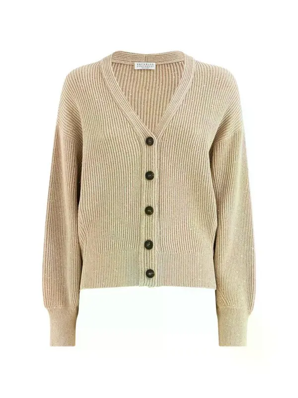 Brunello Cucinelli Cotton Diamond Yarn English-rib Cardigan