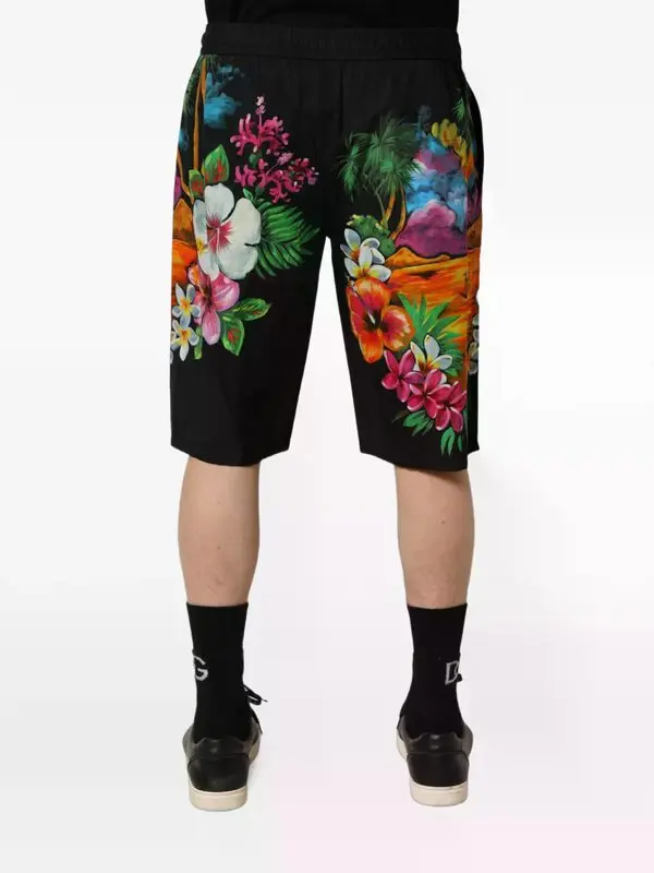 Dolce & Gabbana Cotton Tropical Floral Bermuda Shorts