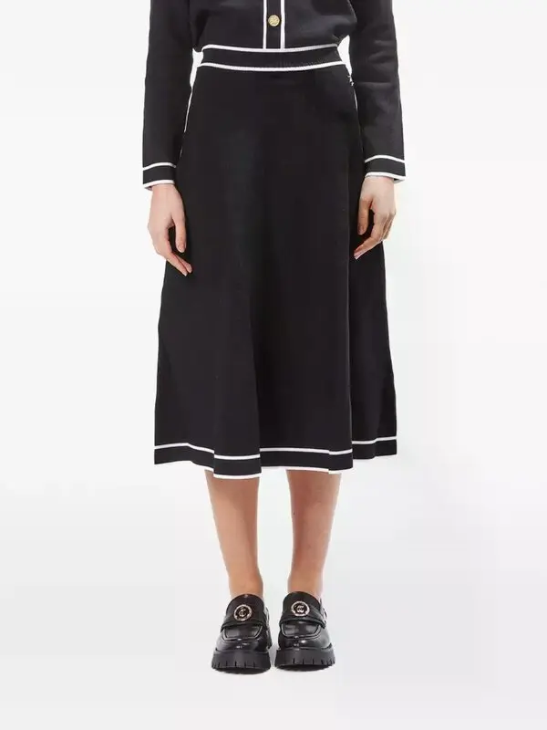 Karl Lagerfeld Embroidered-logo Knit Midi Kirt