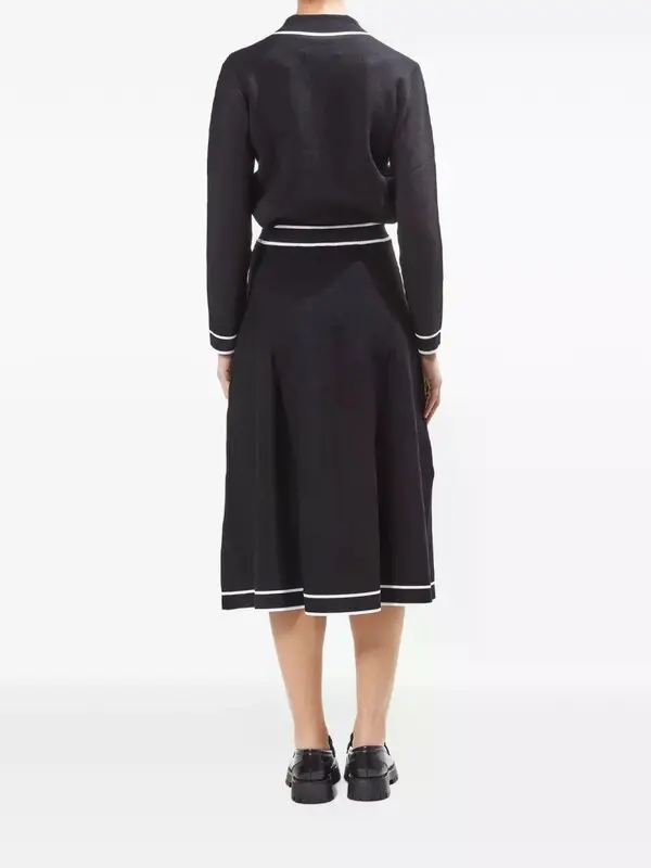 Karl Lagerfeld Embroidered-logo Knit Midi Kirt