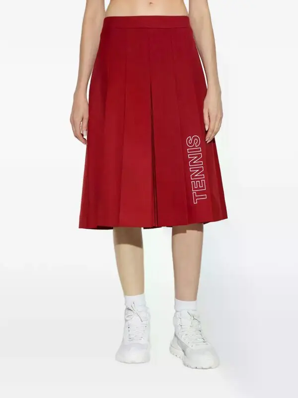 Lacoste Runway Embroidered Pleated Midi Skirt