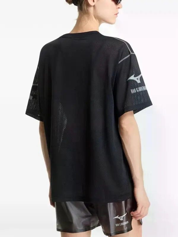 Mizuno X Han Kjøbenhavn Mesh-panelled Logo-print T-shirt