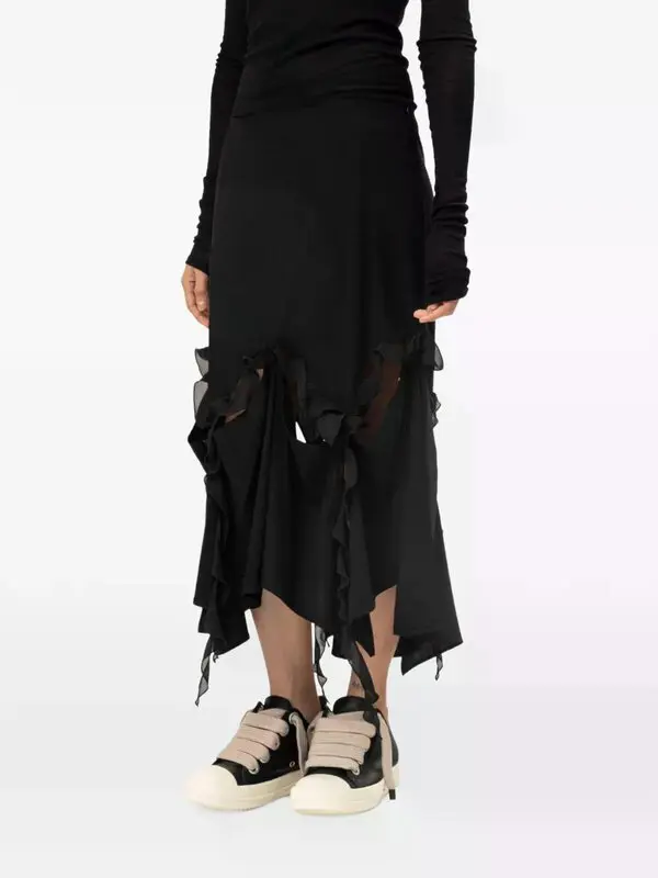 AVAVAV Kikki Cut-out Ruffled Asymmetric Midi Skirt