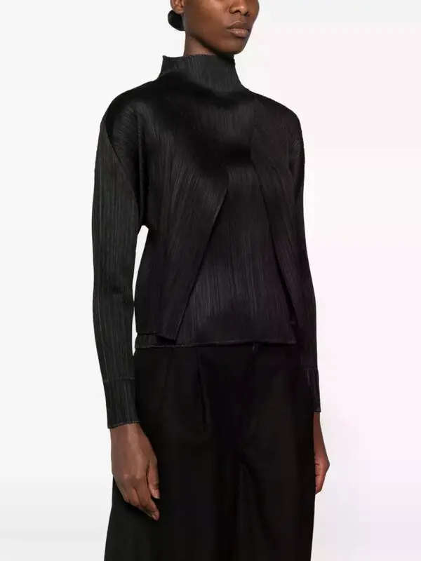 Issey Miyake Pleated High-neck Top