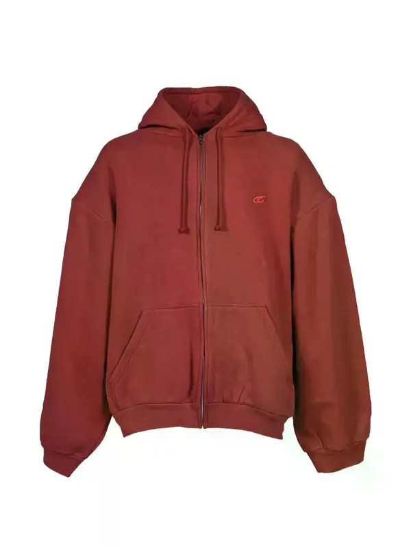 GREG ROSS V2 Shoulder-padded Zip-up Hoodie - Red