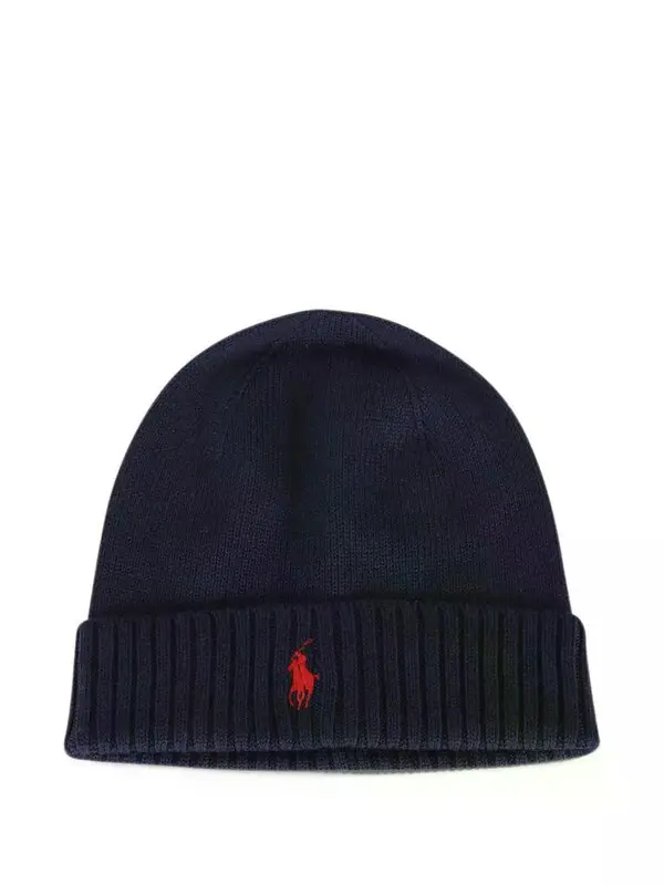 Polo Ralph Lauren Signature-pony Ribbed-brim Beanie Hat
