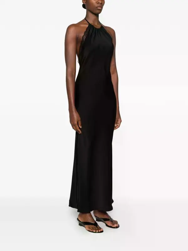 Marella X Cora Corré Ceci Lace-trim Halterneck Maxi Dress