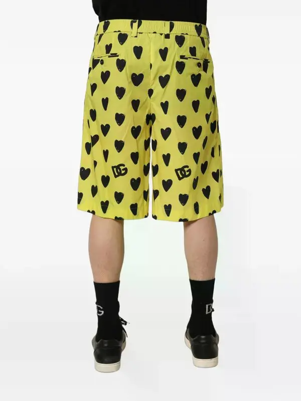 Dolce & Gabbana Cotton Heart-print Bermuda Shorts