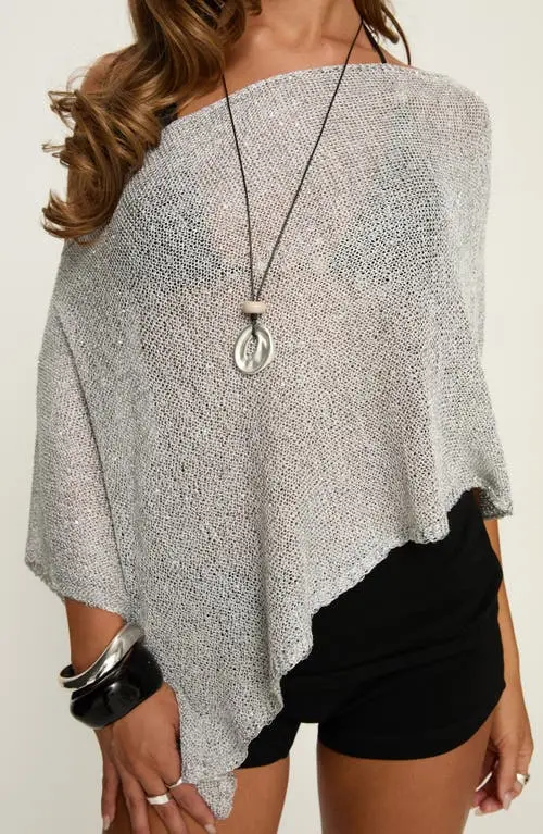 Princess Polly Deonie Sequin One Shoulder Poncho Top