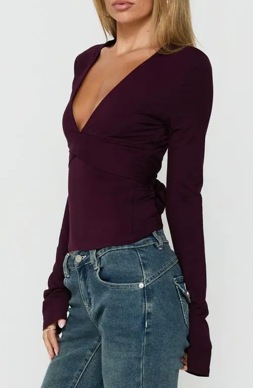 Princess Polly Madelon Long Sleeve Wrap Top